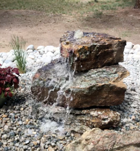 Bubbling Boulder, Stacked Stone, and Granite Column Fountains - Perfect ...